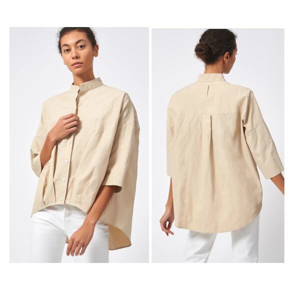 Kal Rieman | Tops | Kal Rieman Pleat Hem Kimono Buttonup Khaki ...